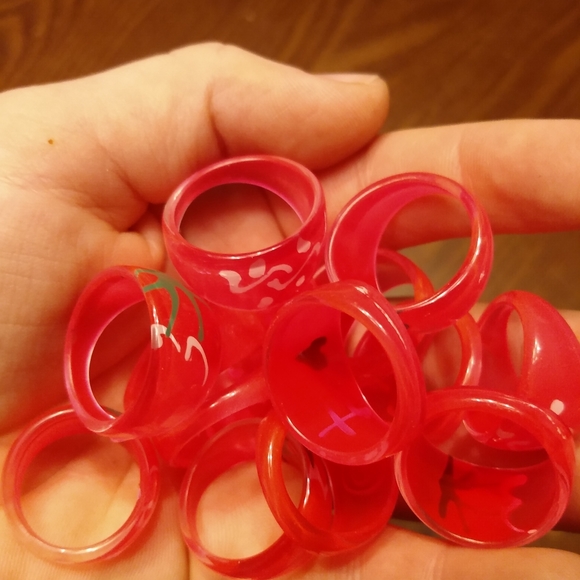 Jewelry | Hot Pink Acrylic Rings | Poshmark